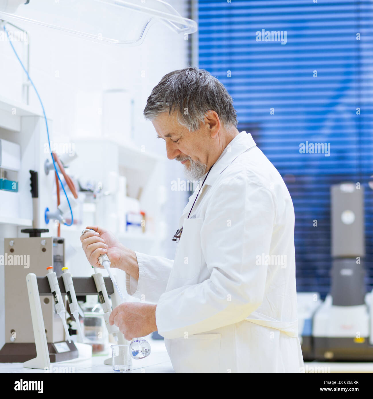 Senior scientist doing research in a laboratory Stock Photo - Alamy