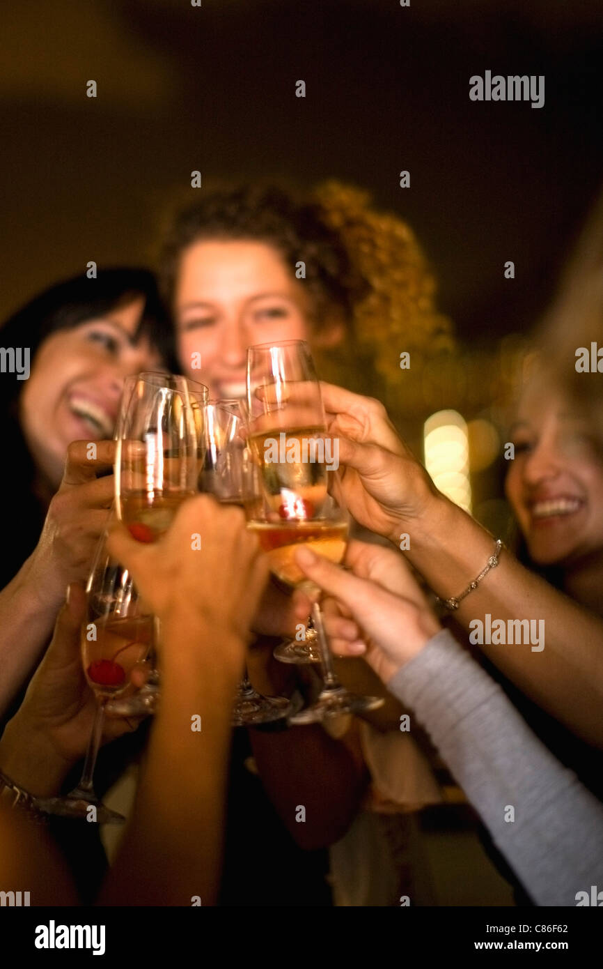 People toasting at party at night Stock Photo - Alamy