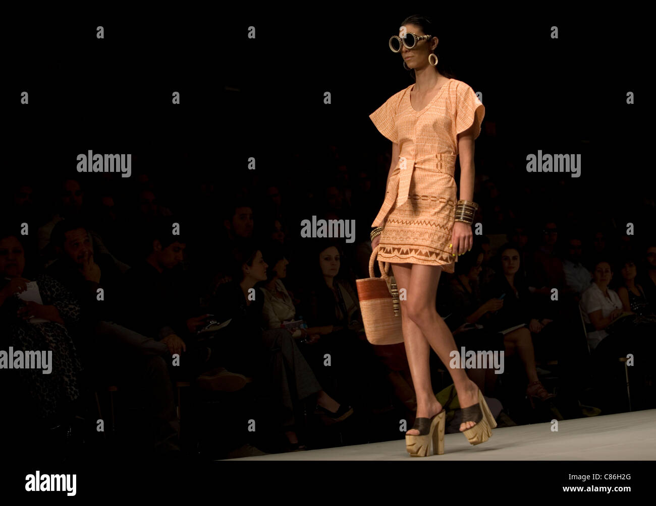 A model wearing a desing by Mexican designer Carla Fernandez walks ...