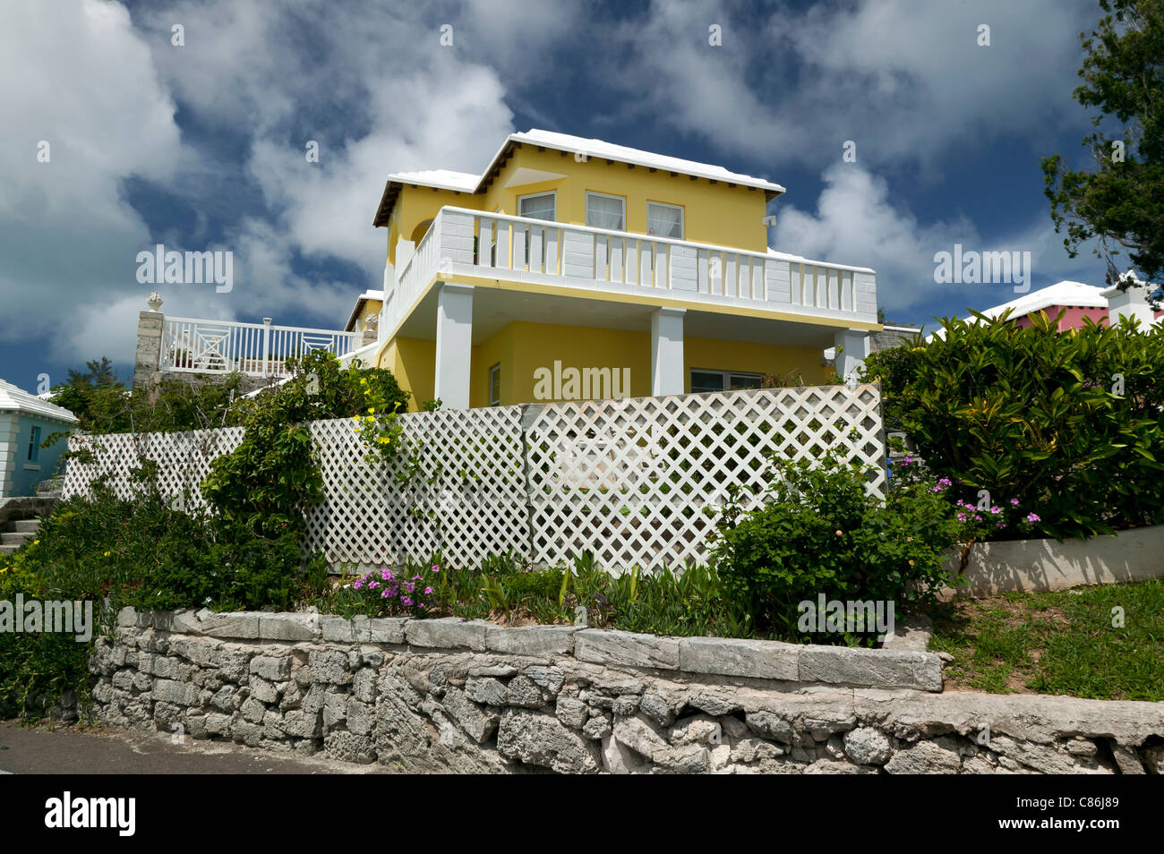 Bermudan House, South Shore, Warwick Parish, Bermuda Stock Photo - Alamy