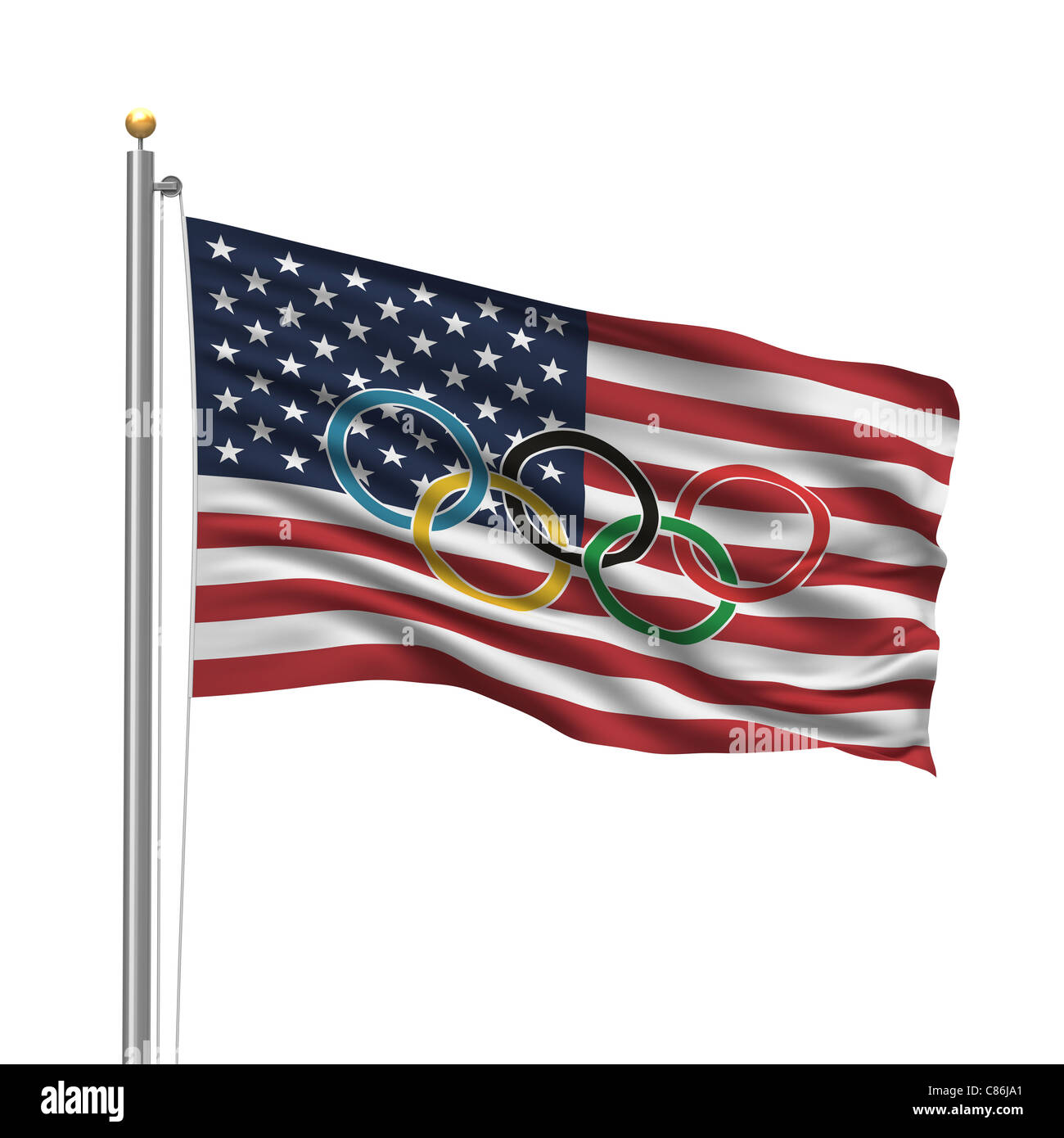 Flag usa olympic rings hi-res stock photography and images - Alamy