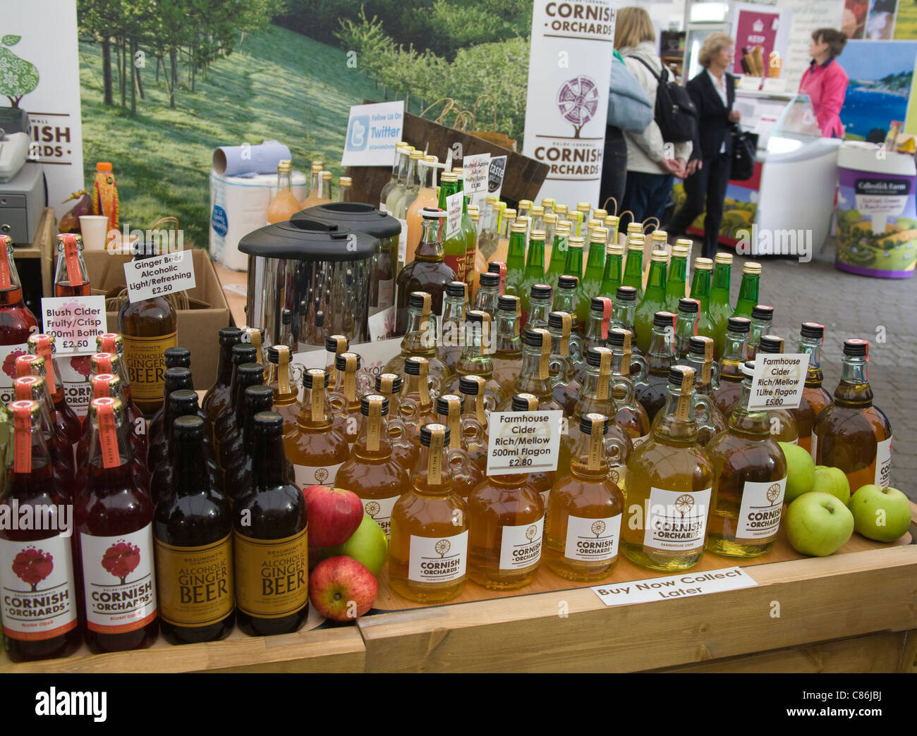 Market Stall selling locally produced drinks at the Cornish Food and ...