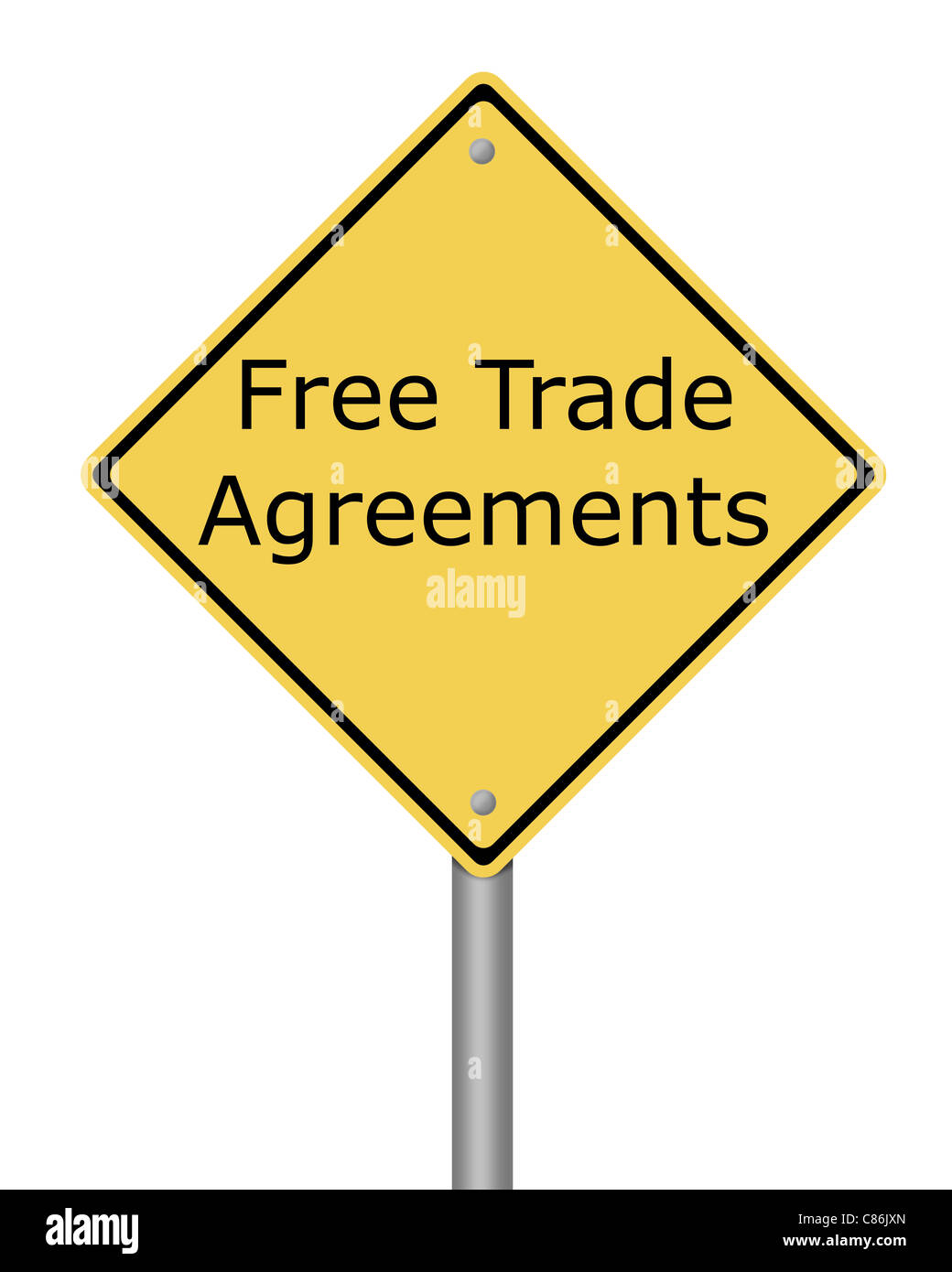Warning Sign Free Trade Agreement Stock Photo - Alamy