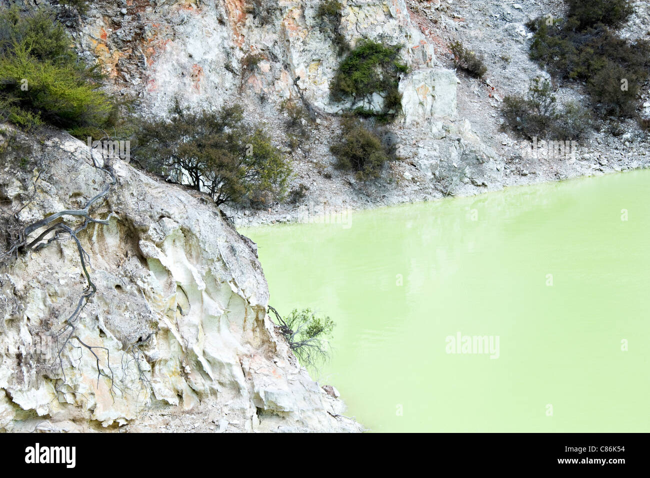 The Green Waters of Devil's Bath Crater at Wai-O-Tapu Thermal ...