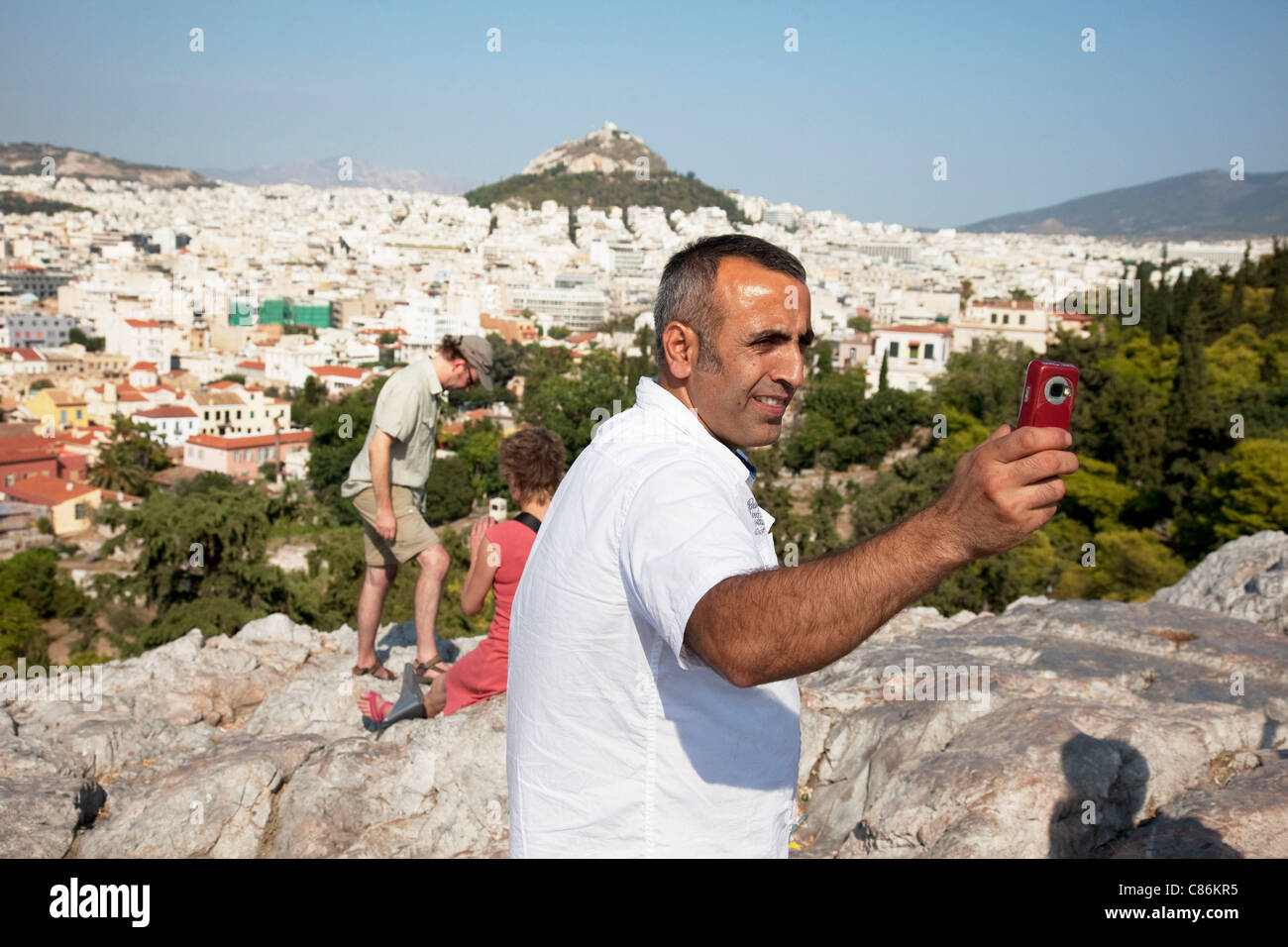 The areopagus or areios pagos is the hill of ares hi-res stock ...