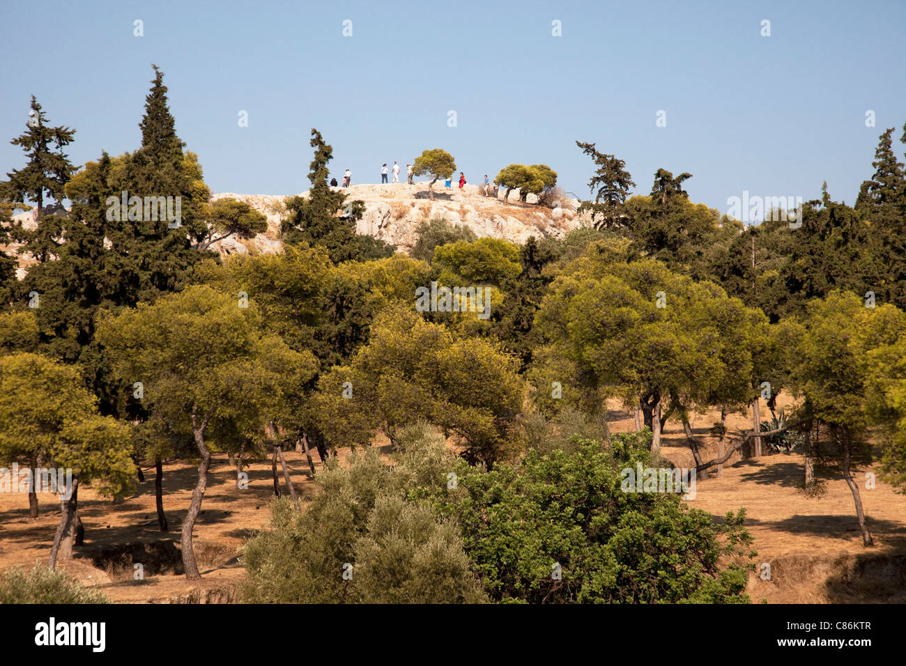 The areopagus or areios pagos is the hill of ares hi-res stock ...