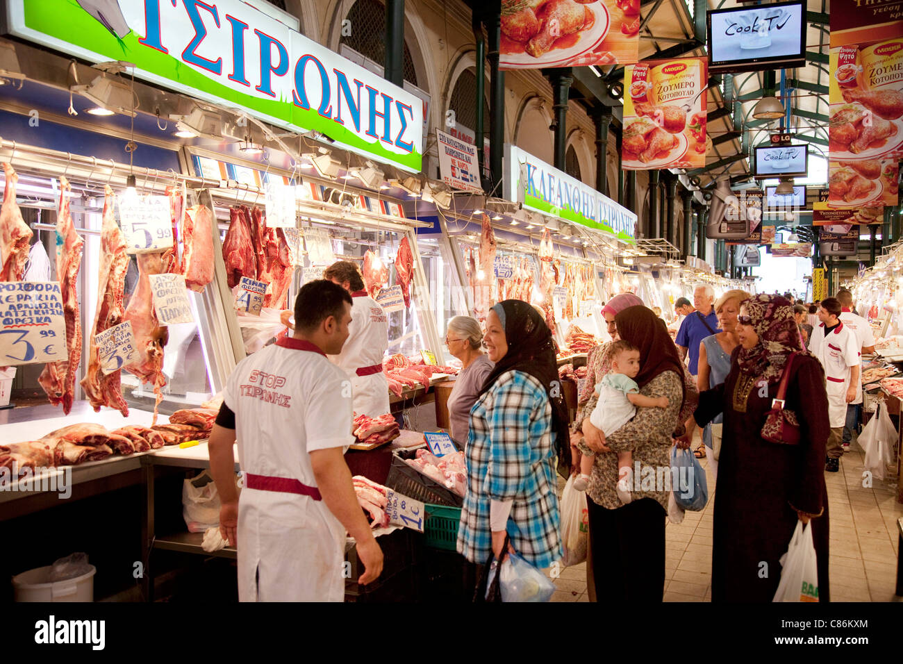 Athens central market hi-res stock photography and images - Alamy