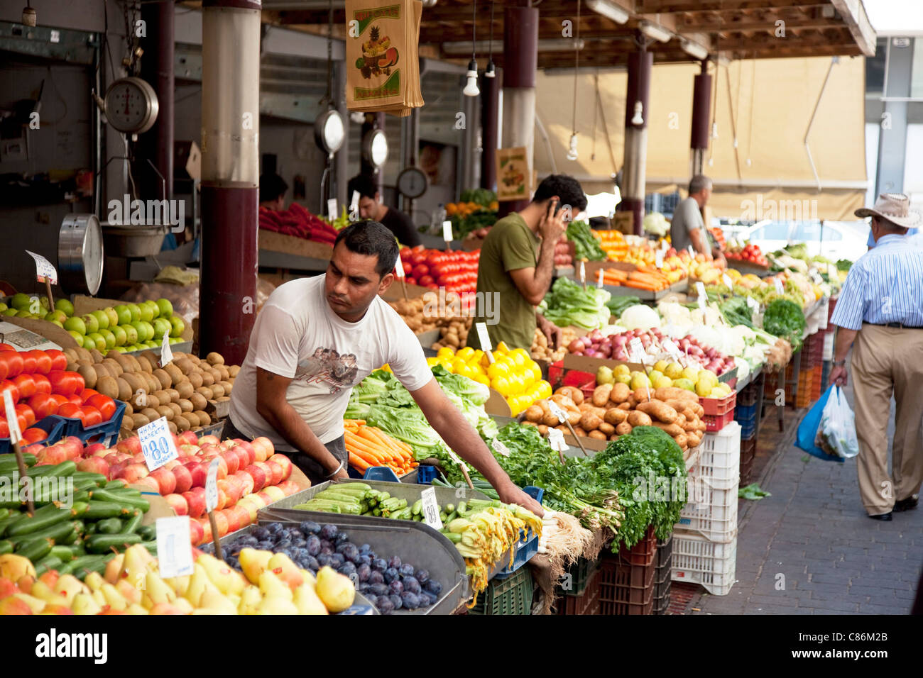 Fruit and vegetable market, part of Athens Central Market. Greece Stock ...