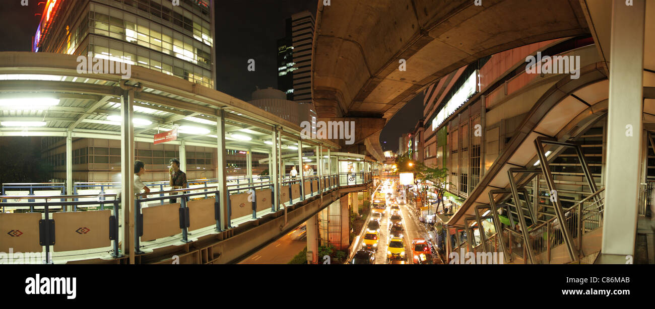 BTS skywalk Silom road , Bangkok Stock Photo - Alamy