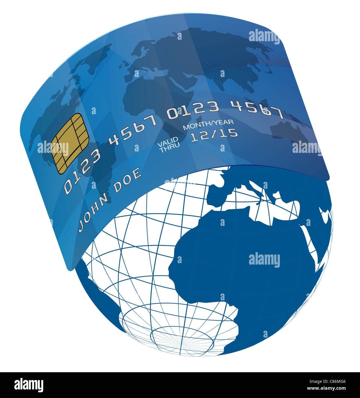 Gold credit debit card world map hi-res stock photography and images ...