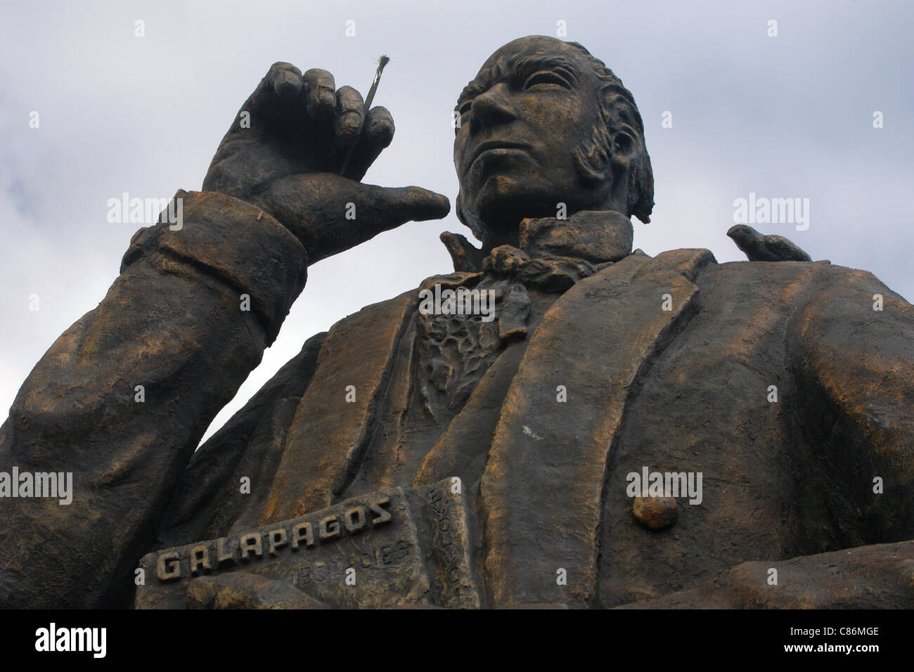 Monument to Charles Darwin near Puerto Baquerizo Moreno on San ...