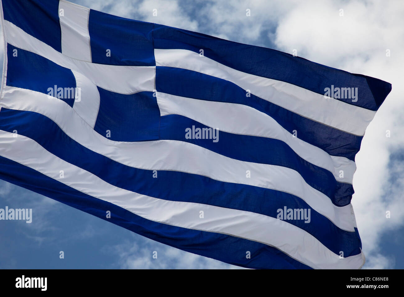 The flag of Greece (popularly referred to as the 'blue-white ...