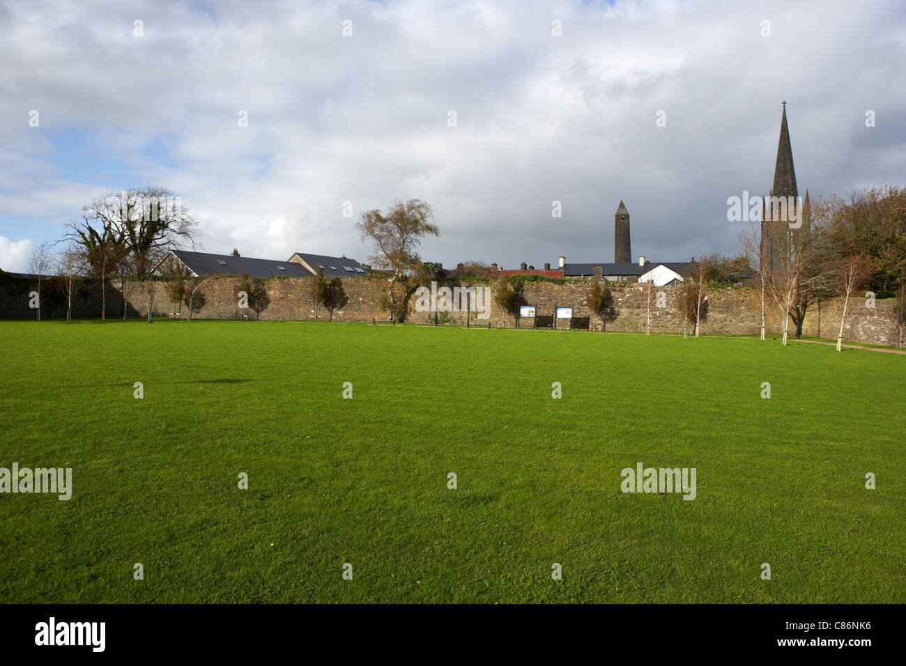 former castle and bishops palace and workhouse site with cathedral and ...