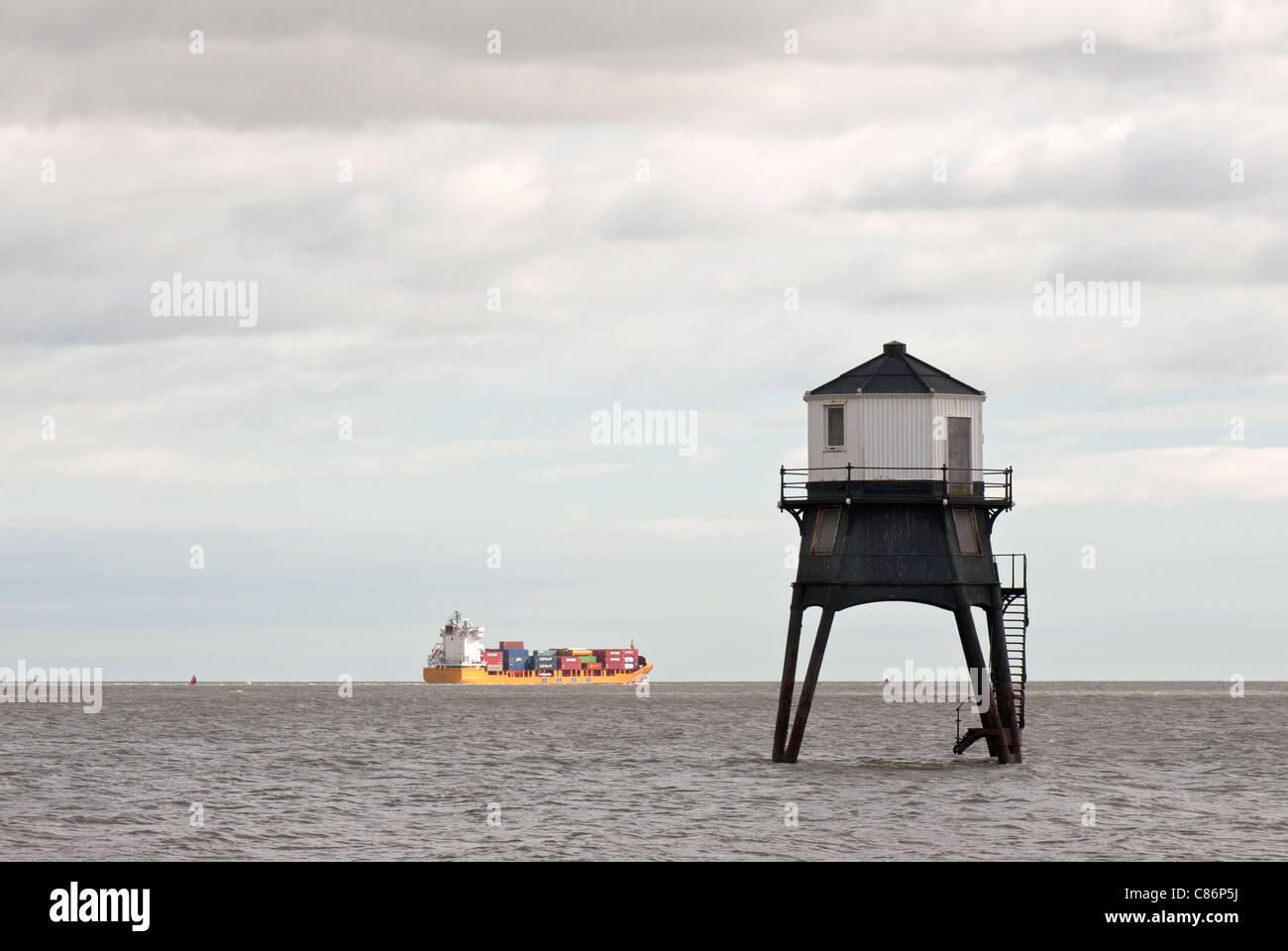 The Dovercourt Low Lighthouse off the Essex coast Stock Photo - Alamy