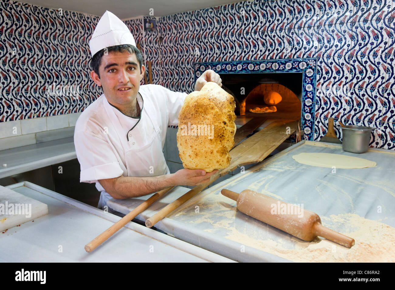 Making traditional turkish bread hi-res stock photography and images ...