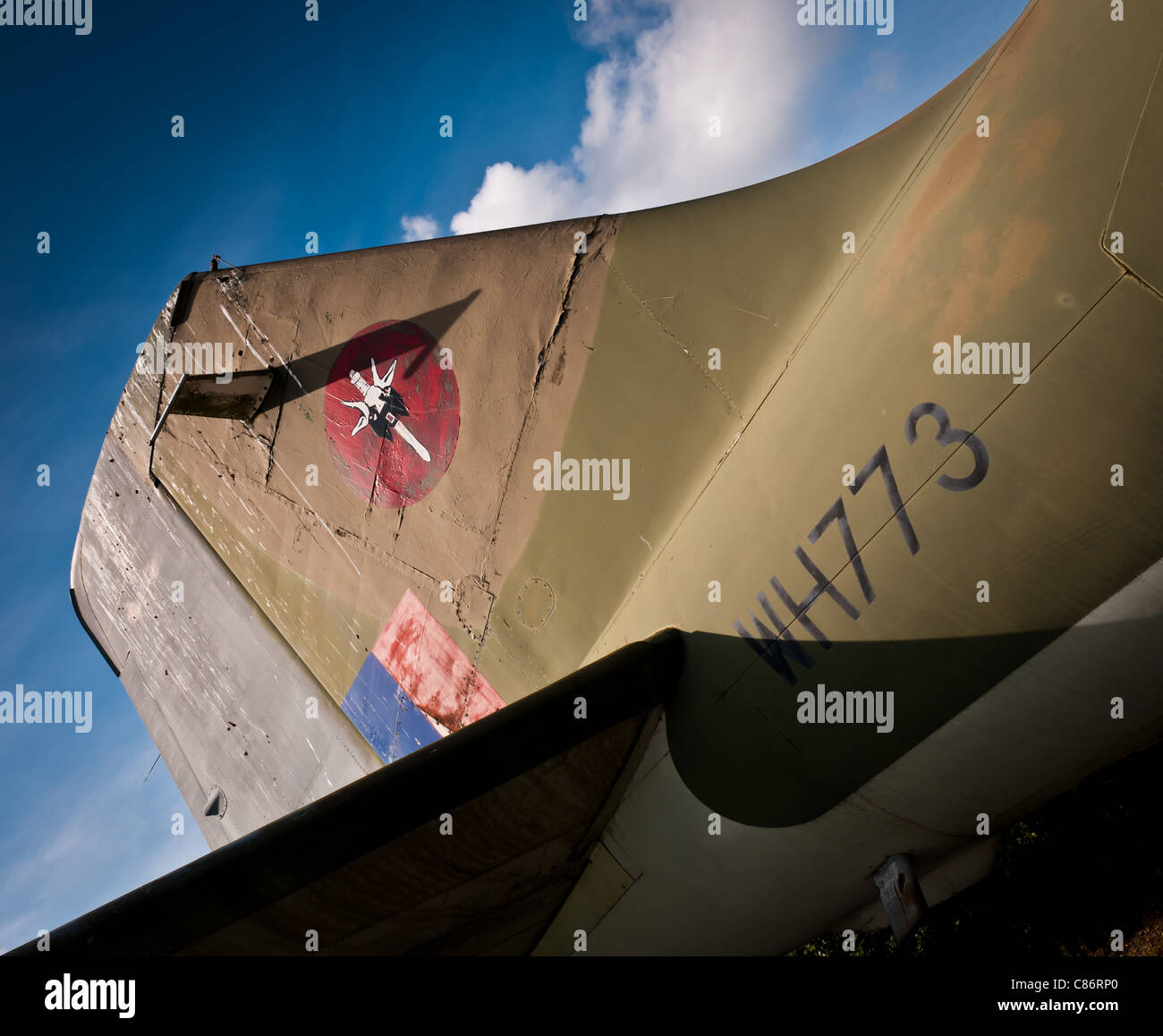 The tail of an old jet fighter Stock Photo - Alamy