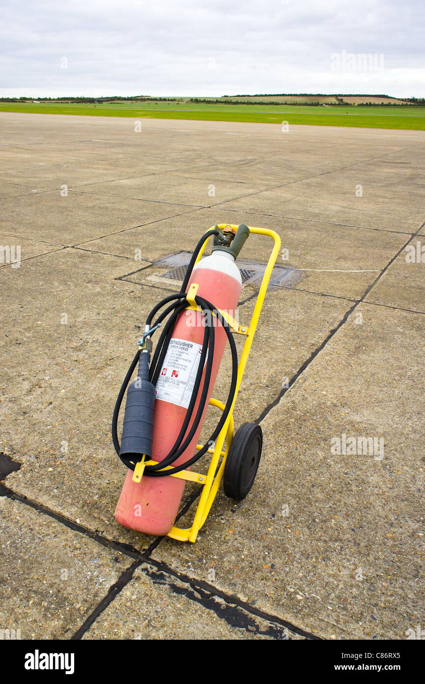 A large fire extinguisher at a UK airfield Stock Photo - Alamy