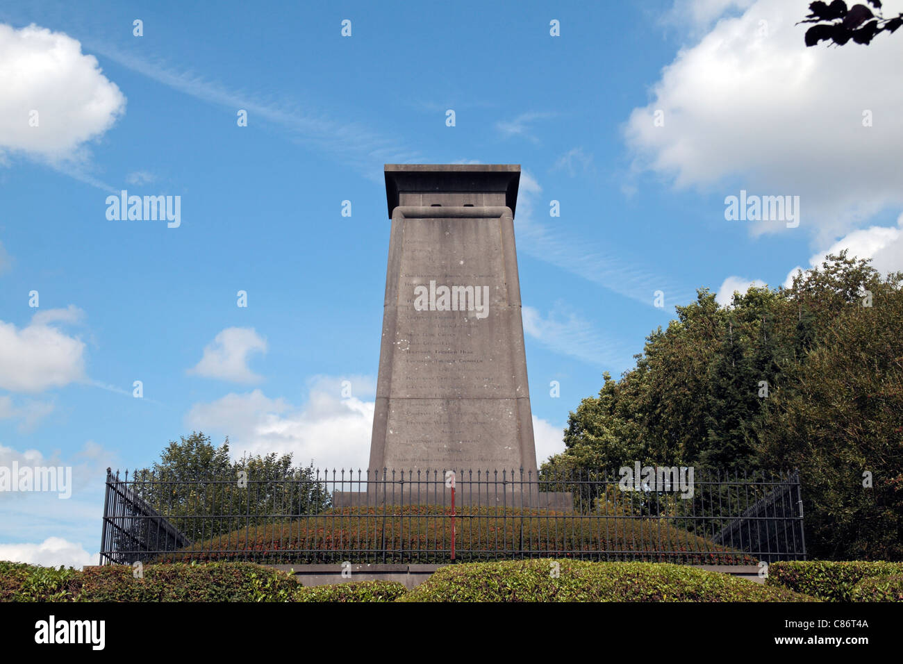 The Hannover Monument on the Battle of Waterloo Battlefield near Mont ...