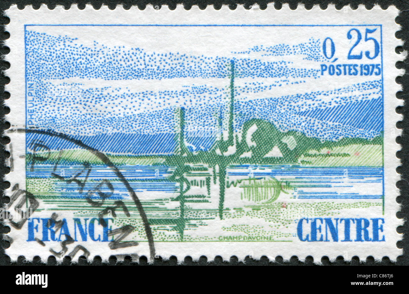 FRANCE - 1975: A stamp printed in France, shows the Central France ...