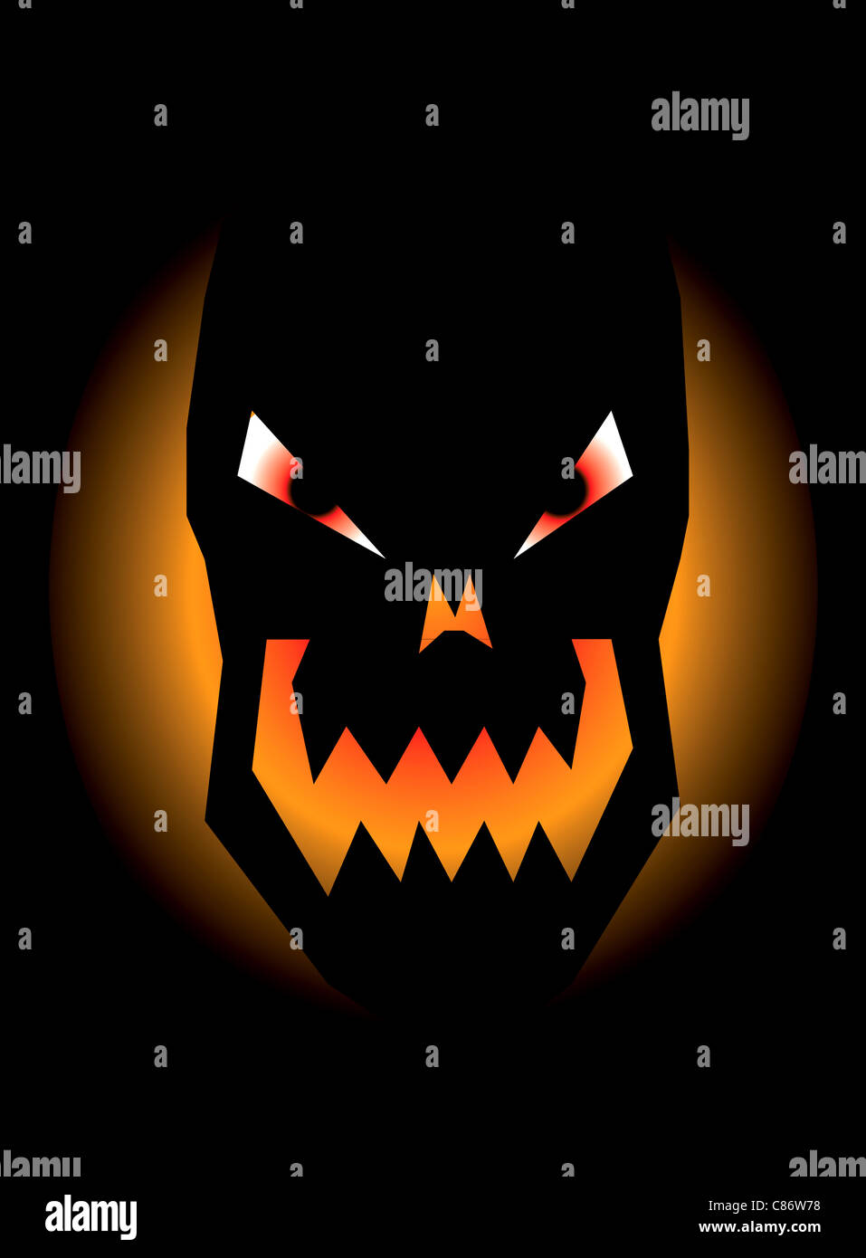 Vector Illustration of an evil grinning skull for Halloween or Fear ...