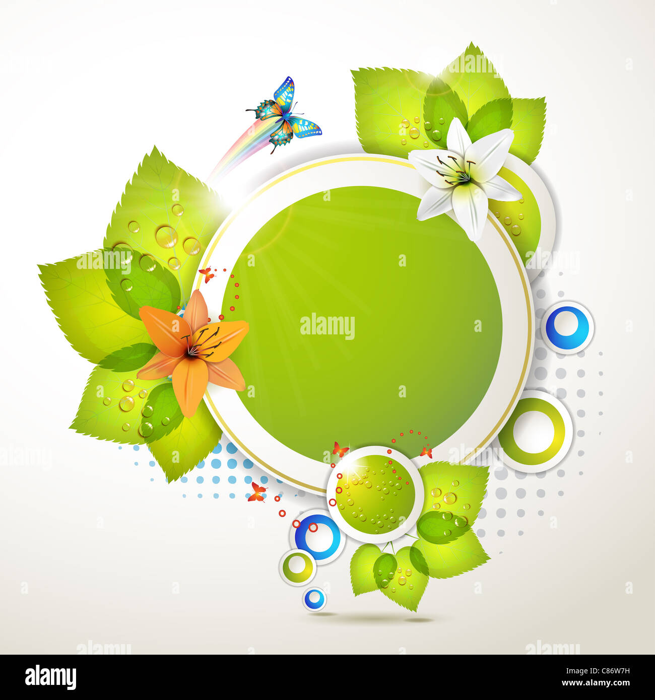 Banner design with leaf Stock Photo - Alamy