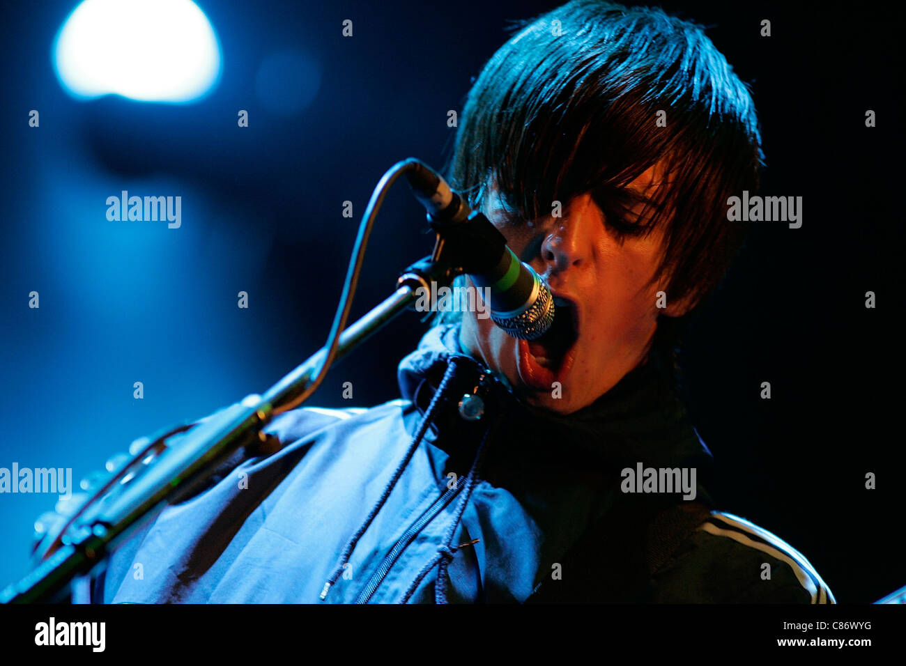 BELFAST, UNITED KINGDOM - AUGUST 14: Andy Hopkins of The Enemy performs ...
