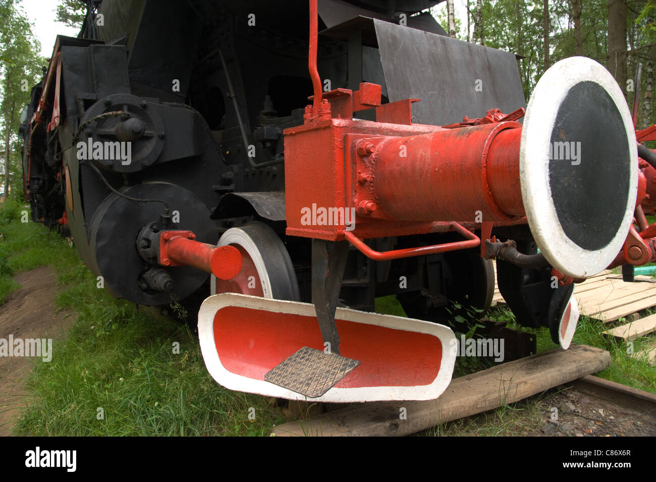 Old train bumper steam locomotive Stock Photo - Alamy