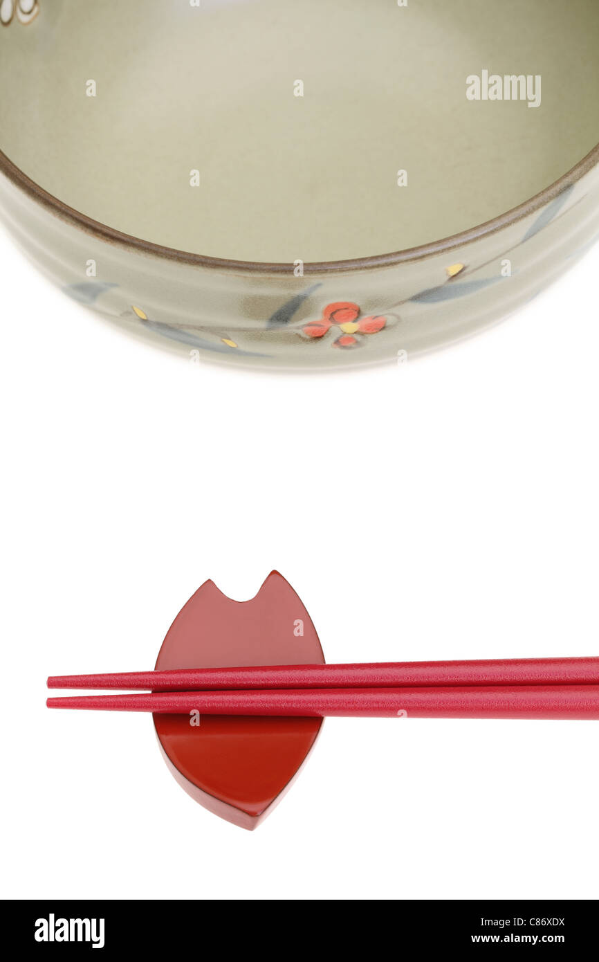 Traditional tableware of Japan, chopsticks and rice bowl Stock Photo ...