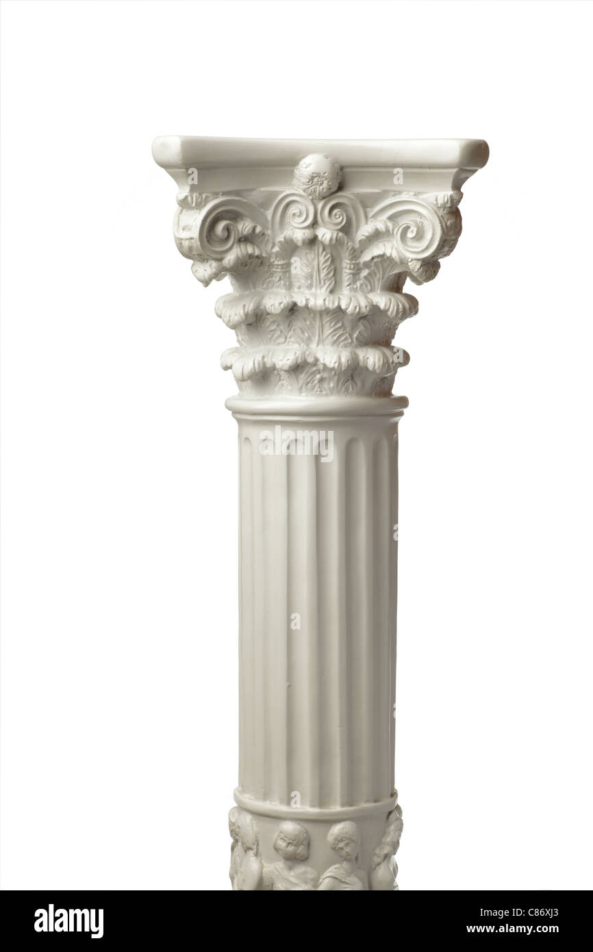 Single greek column isolated on white Stock Photo - Alamy