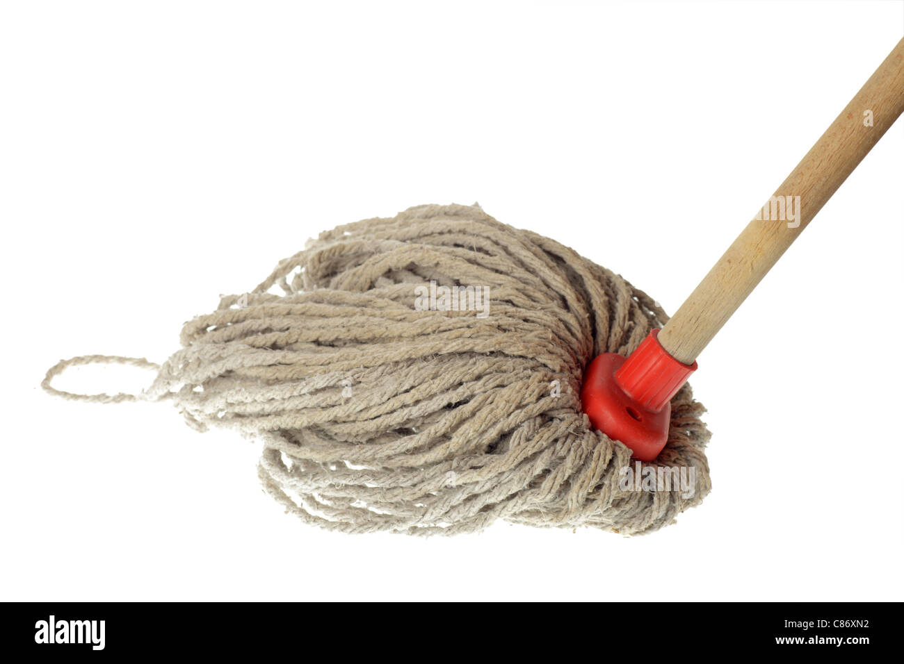 Old Mop Isolated on White Background Stock Photo - Alamy
