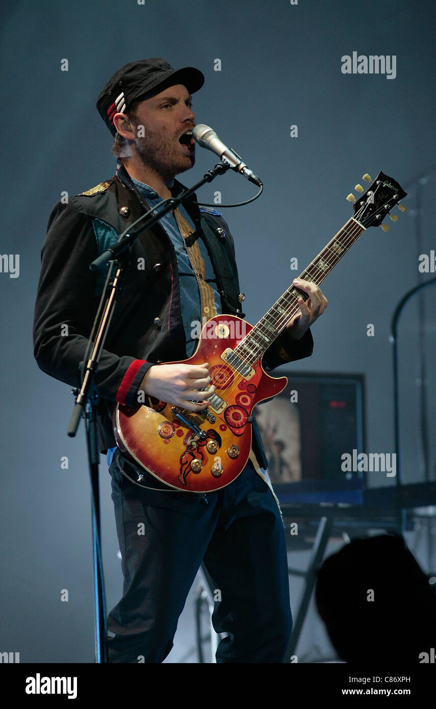 BELFAST, UNITED KINGDOM - DECEMBER 19: Jonny Buckland of Coldplay ...