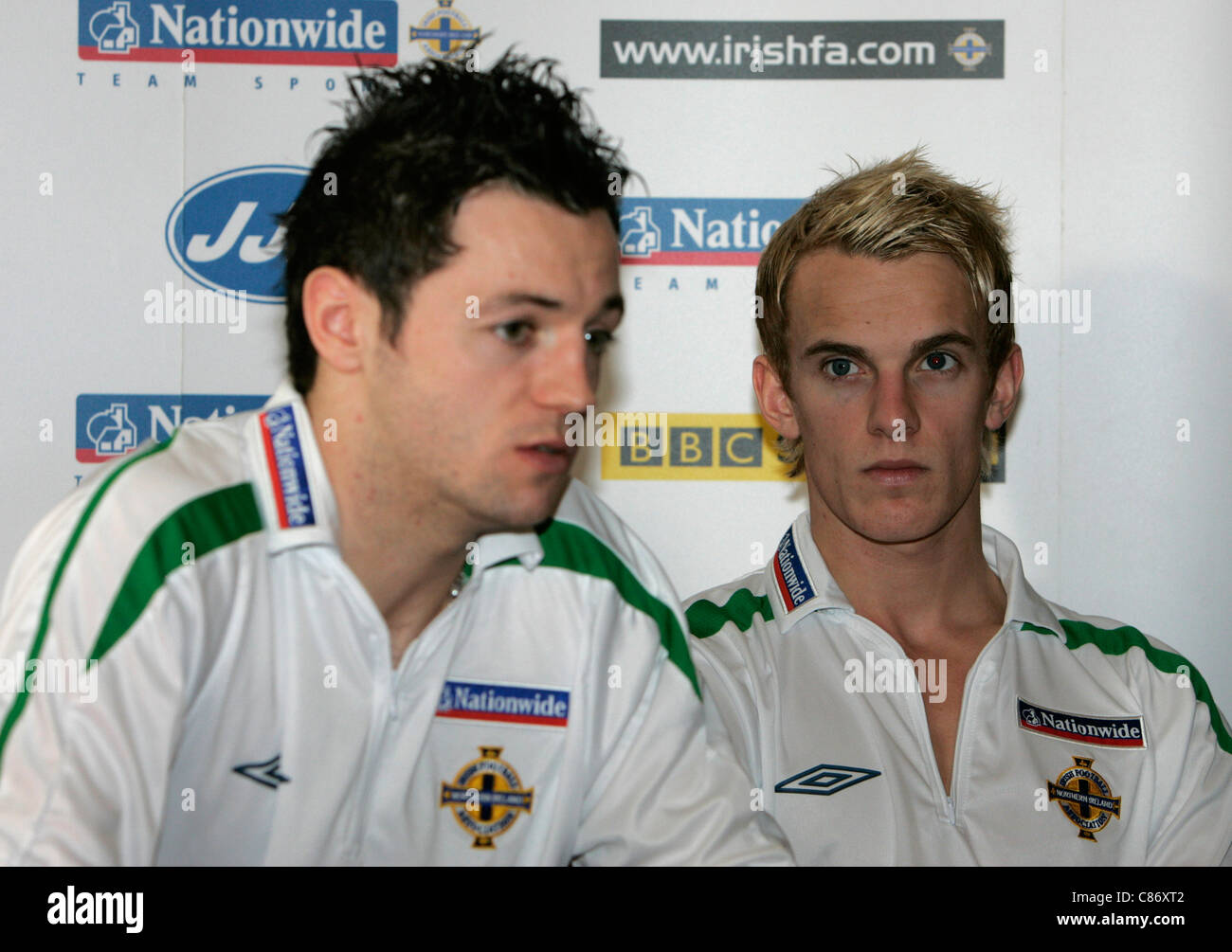 Ivan Sproule and Dean Shiels of Hibernian and Northern Ireland Stock ...