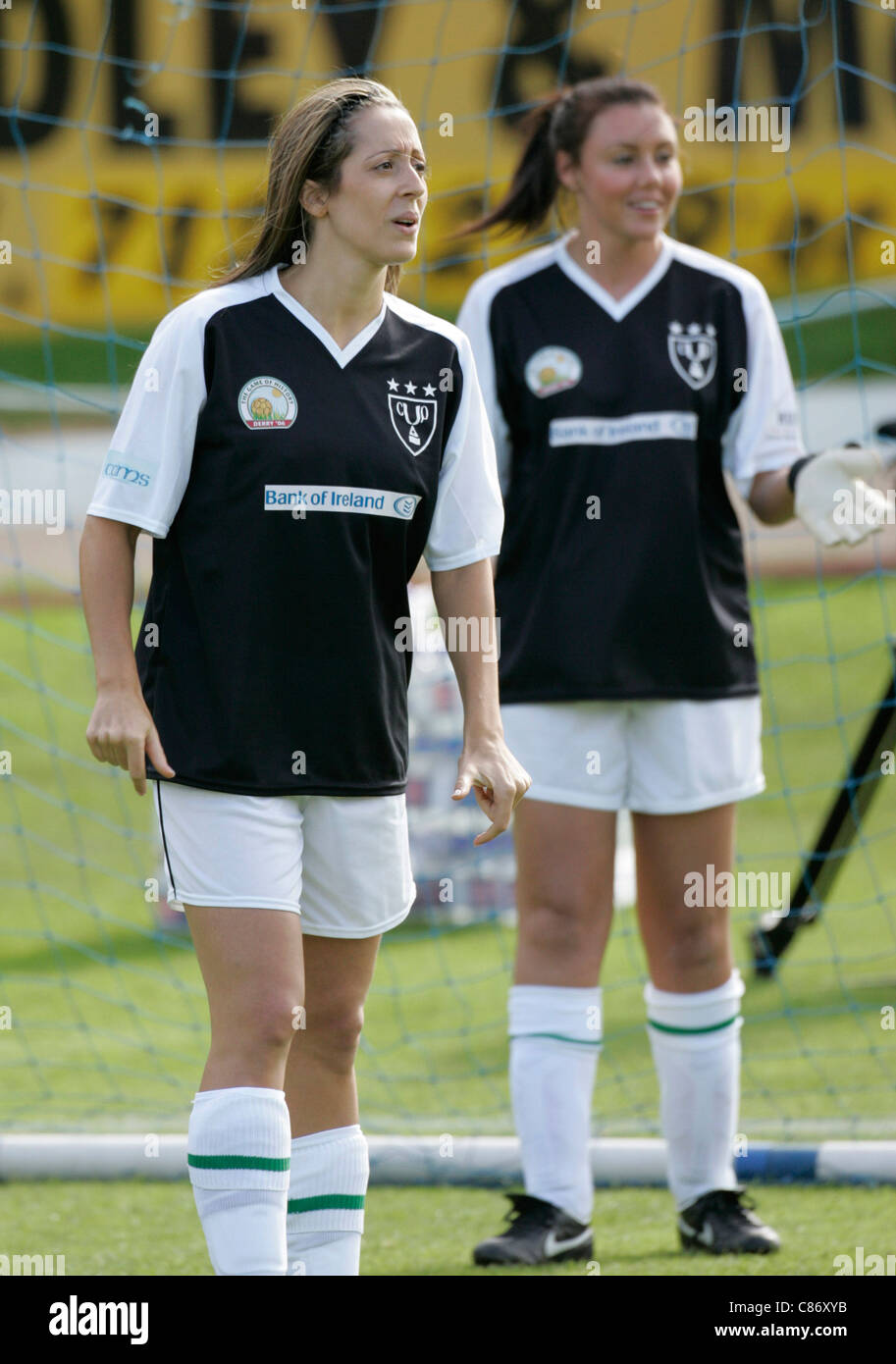 Vivianna and Michelle Heaton at the game of history charity football ...