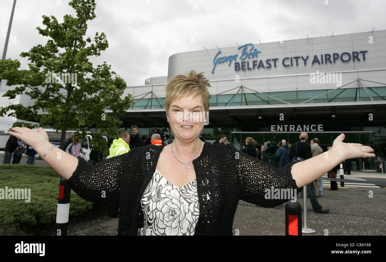 Barbara McNarry (george bests sister) in front of Belfast City Airports ...