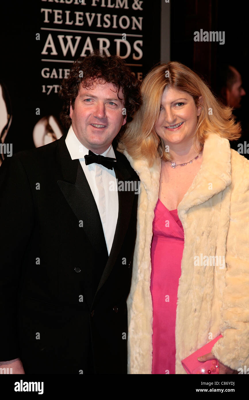 DUBLIN, IRELAND - FEBRUARY 17: Diarmuid Gavin and wife justine keane at ...