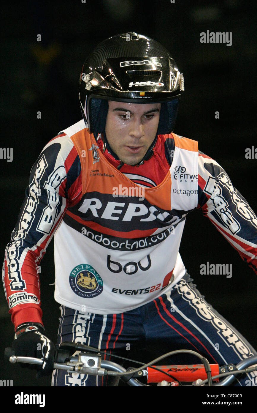 Antonio Bou from Spain in action on his Beta bike at the Belfast round ...