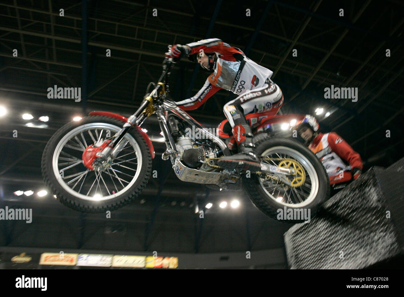 Reigning world champion Adam Raga from Spain with helper in action on ...