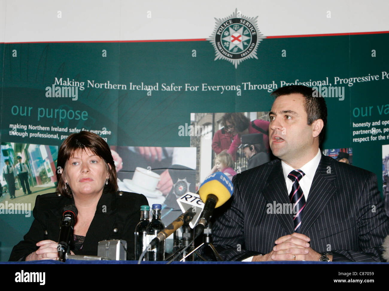 Paula McCartney at the PSNI press conference with detective inspector ...