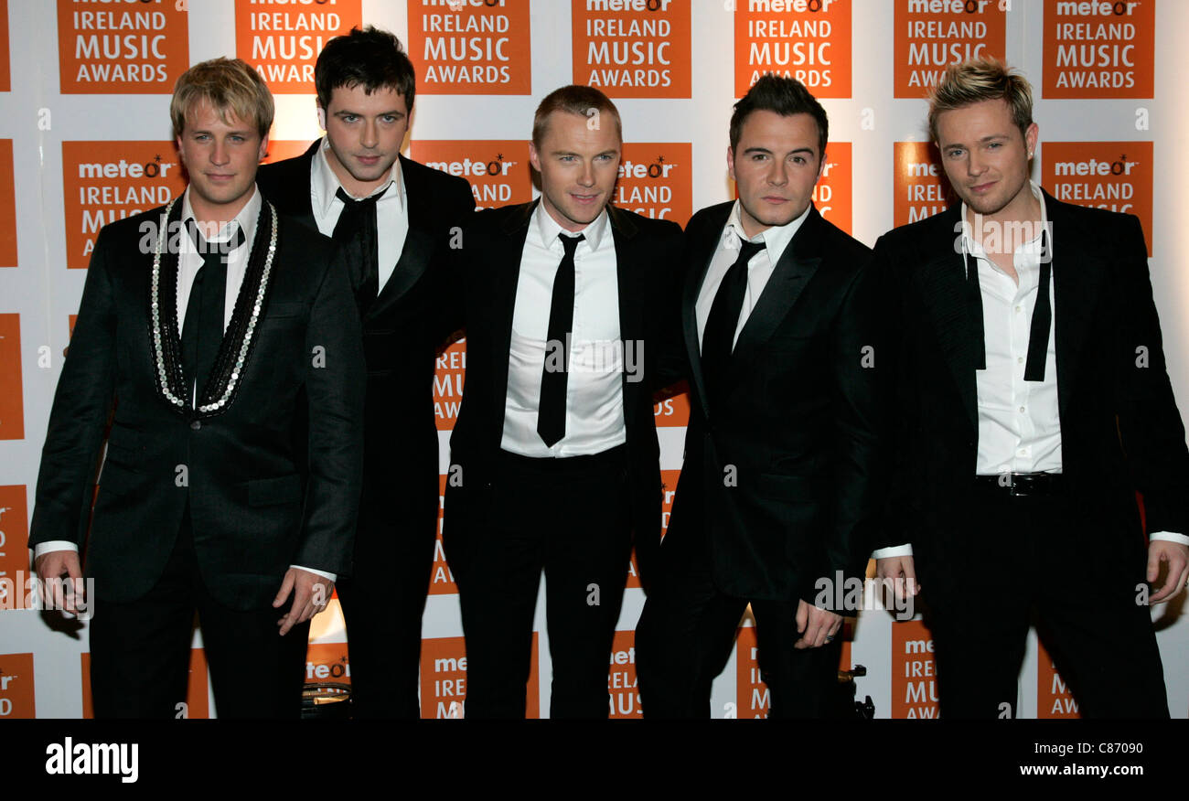 Westlife with Ronan Keating at the Meteor Ireland Music Awards - the ...