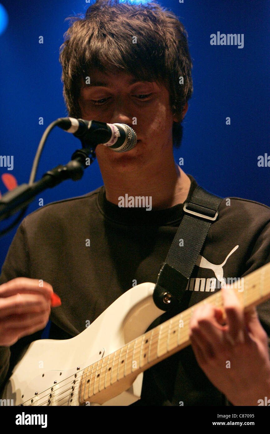 Alex Turner, singer with the Arctic Monkeys performs on stage at the ...