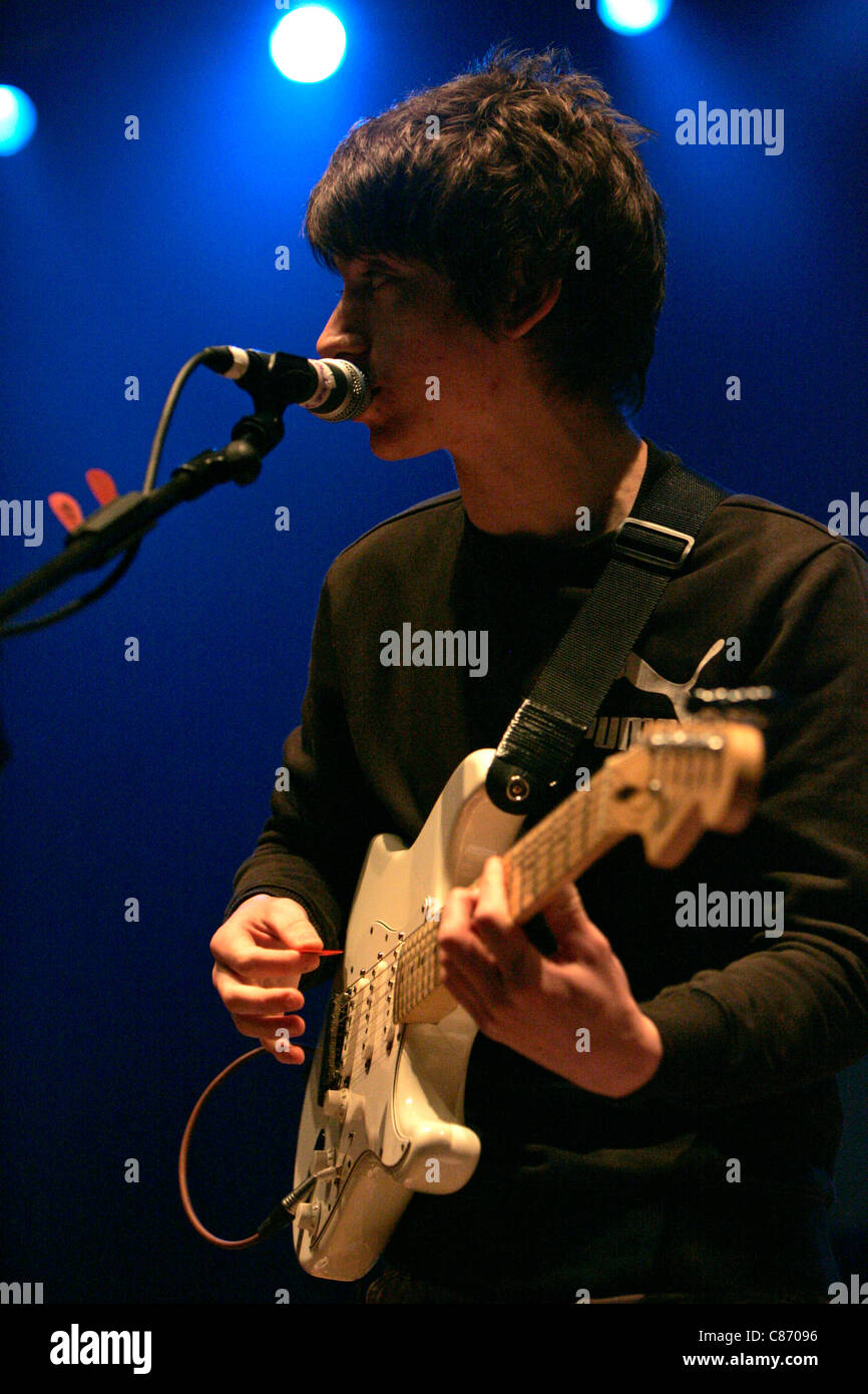 Alex Turner, singer with the Arctic Monkeys performs on stage at the ...