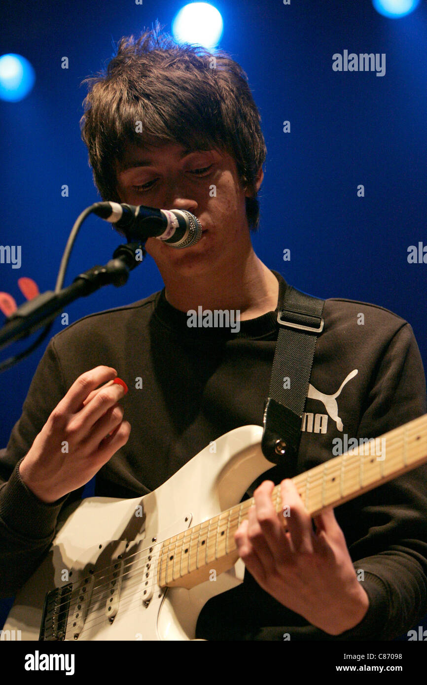 Alex Turner, singer with the Arctic Monkeys performs on stage at the ...