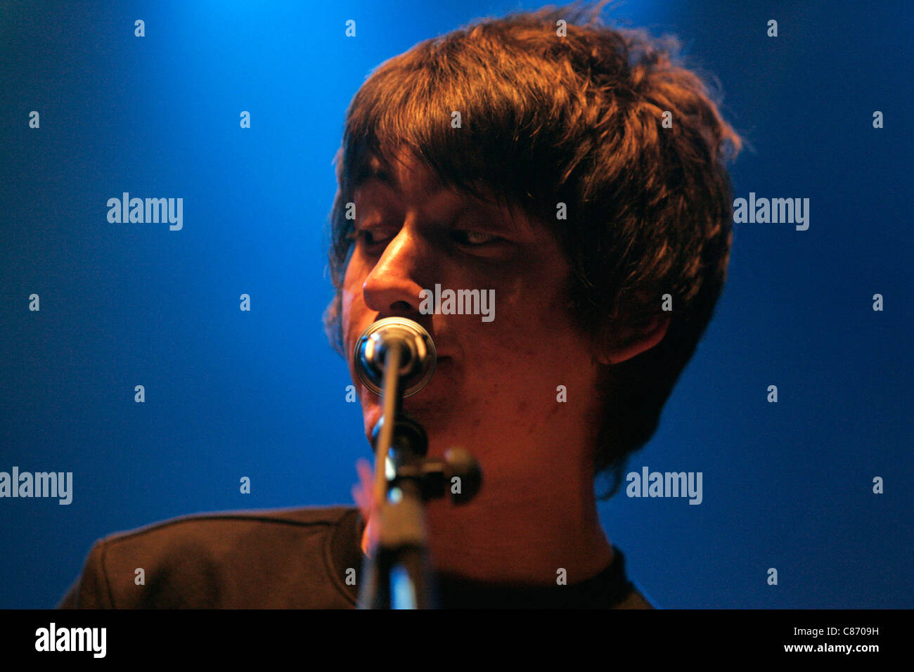 Alex Turner, singer with the Arctic Monkeys performs on stage at the ...