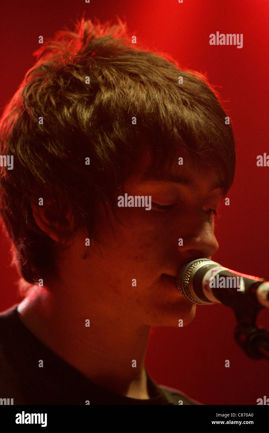 Alex Turner, singer with the Arctic Monkeys performs on stage at the ...