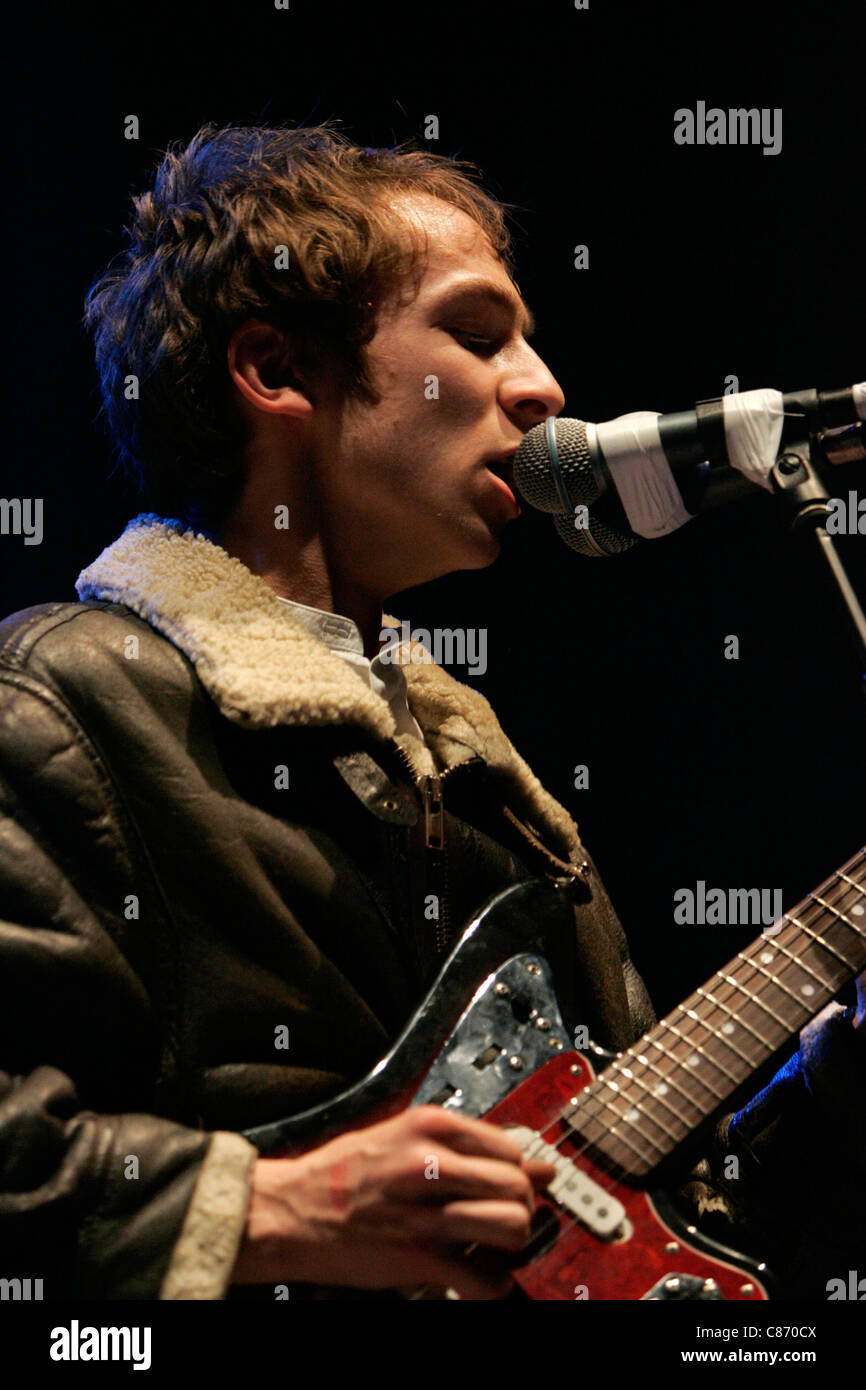 Will Rees with the Mystery Jets performs on stage at the NME Brat Pack ...