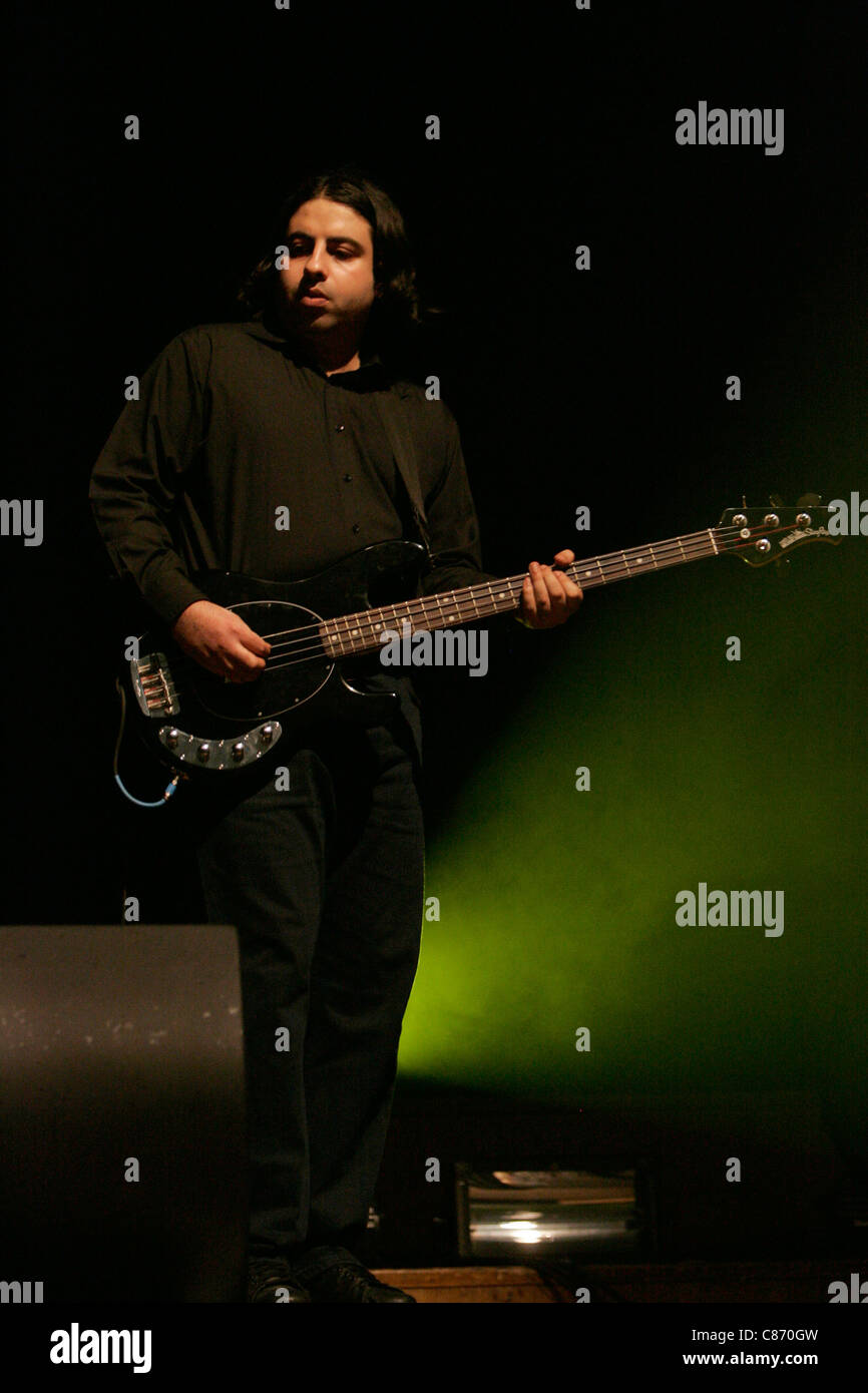 Archis Tiku with Maximo Park performs on stage at the NME Brat Pack ...