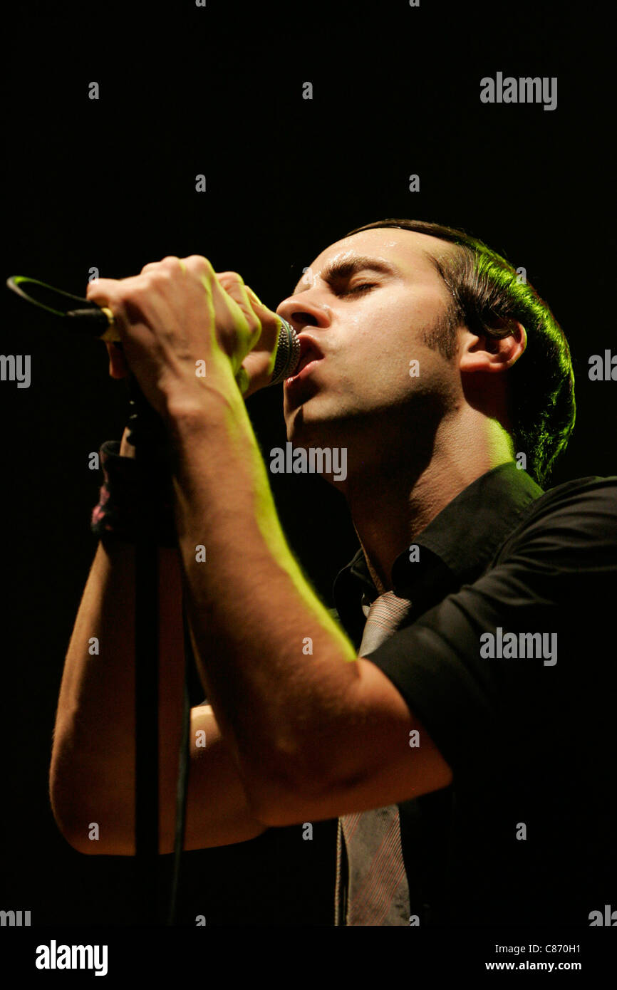 Paul Smith with Maximo Park performs on stage at the NME Brat Pack ...