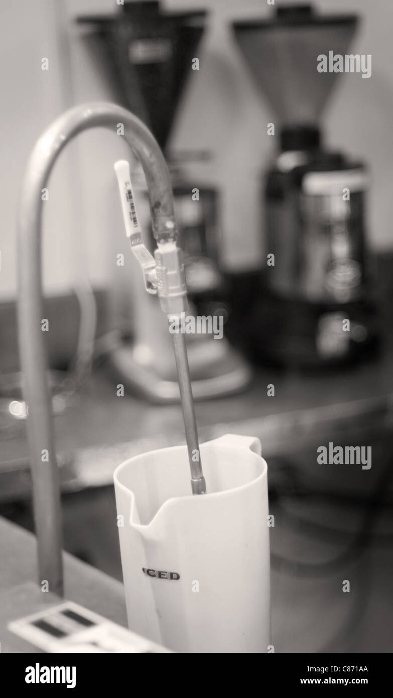 Coffee house barista work area and sink Stock Photo - Alamy