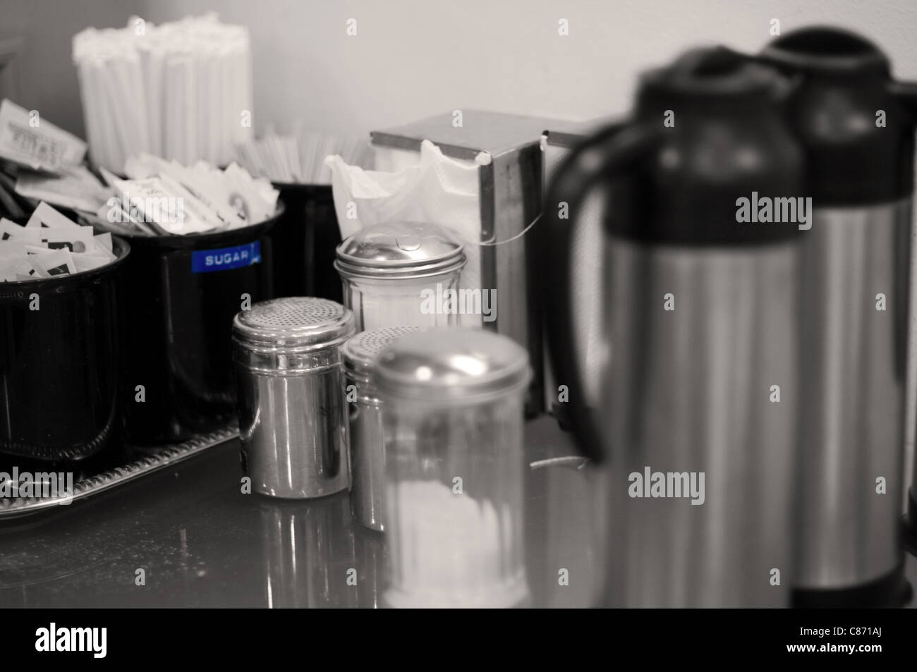 Coffee service condiments Stock Photo - Alamy