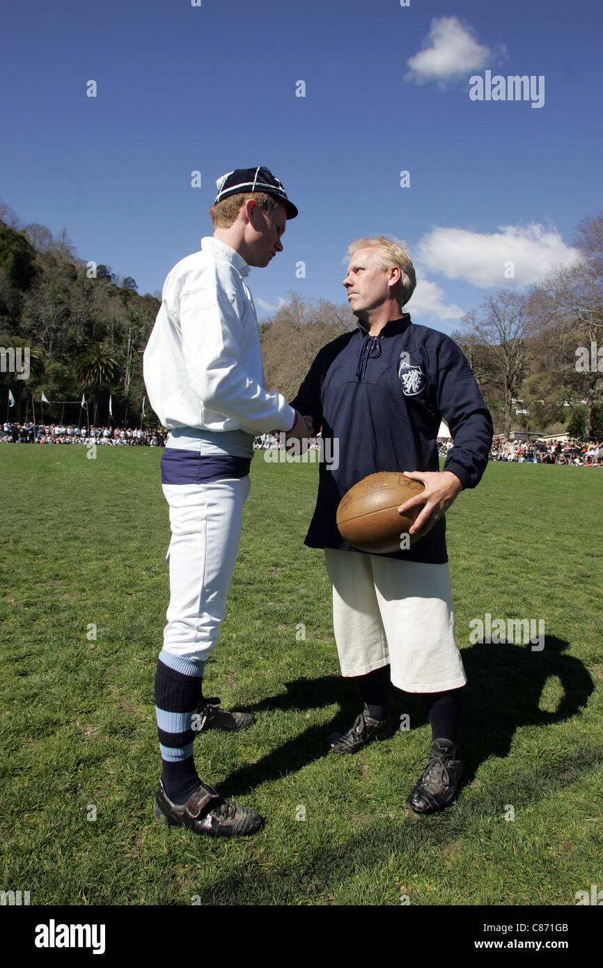 re-enactment of the first rugby game played in New Zealand at Botanics ...